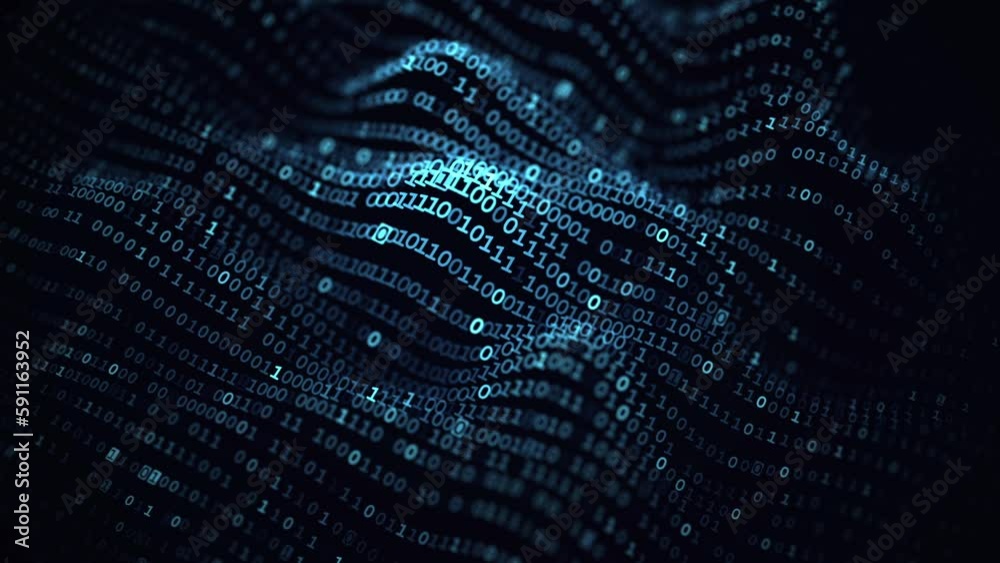 Big data or digital sound abstract concept: digital sound wave with ...