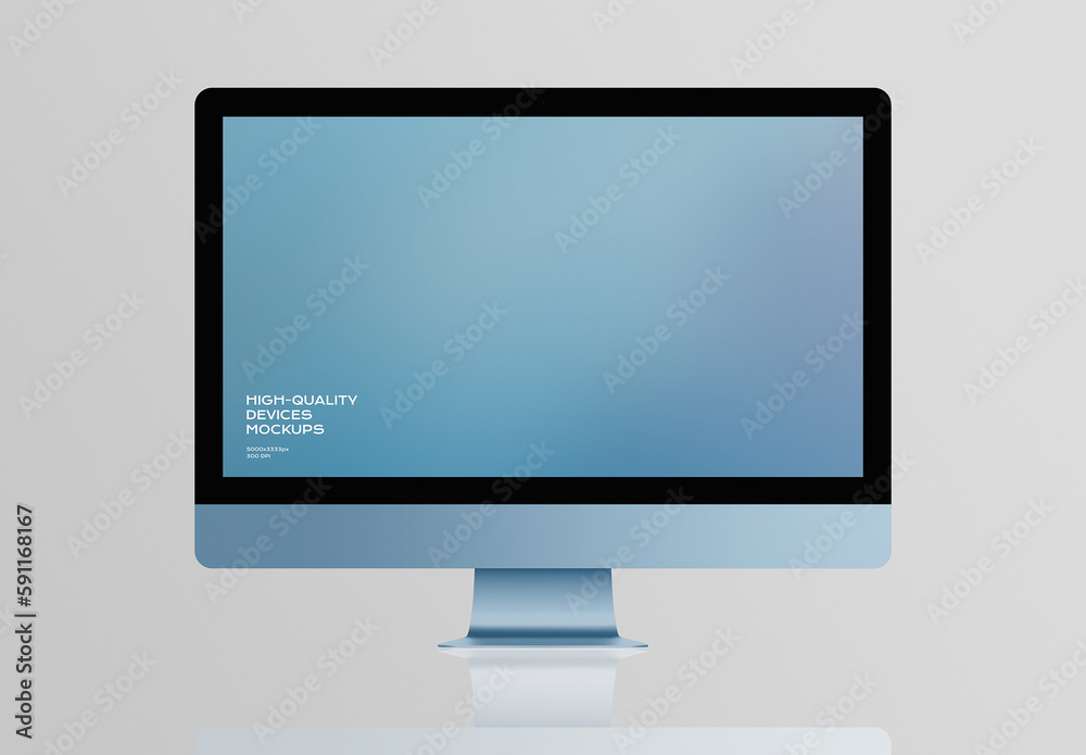 PC Computer Desktop Monitor Screen Device Mockup Template Stock ...