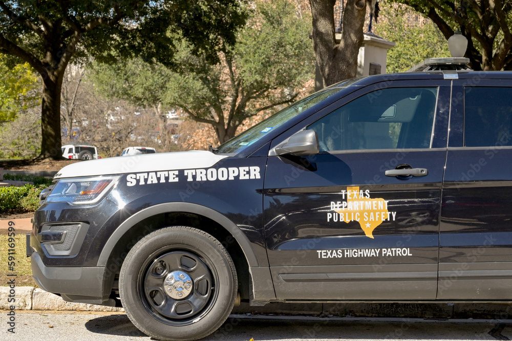 Austin, Texas, USA - February 2023: State Trooper police patrol car of ...