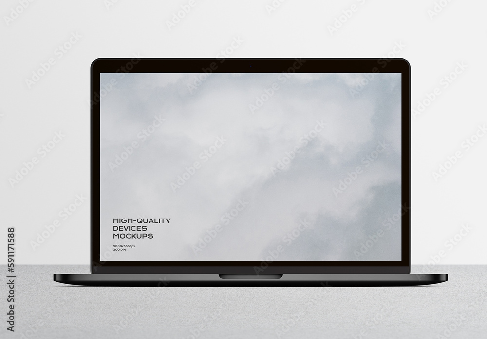 Laptop Computer Desktop Monitor Screen Device Mockup Template Stock ...