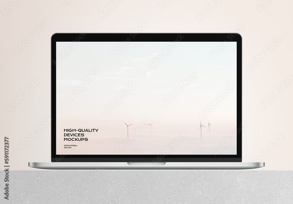 Laptop Computer Desktop Monitor Screen Device Mockup Template Stock ...