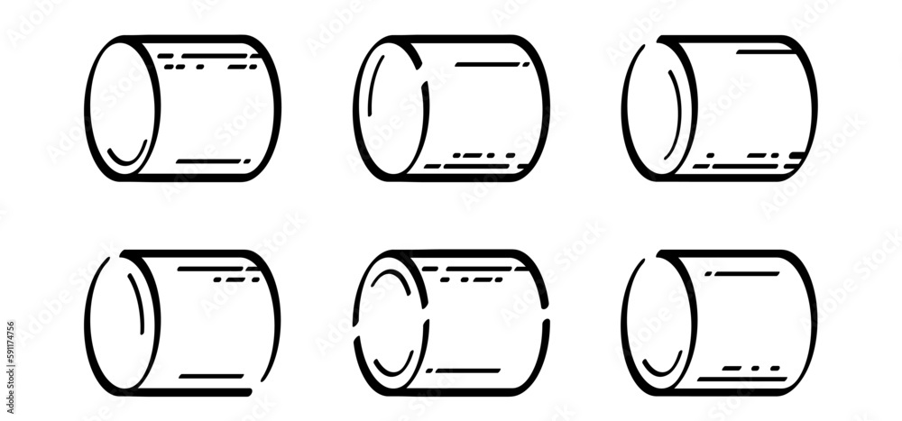 Drawing cartoon sugar marshmallow, line pattern. Sweet marshmallow for ...