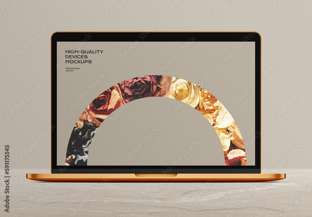 Laptop Computer Desktop Monitor Screen Device Mockup Template Stock ...