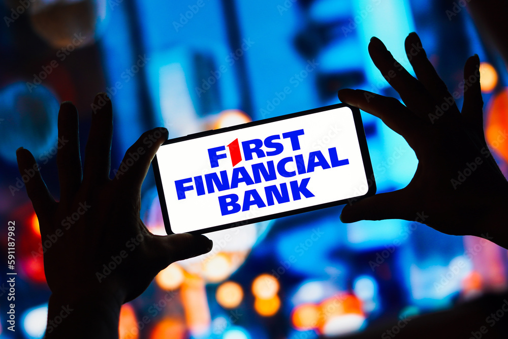 April 10, 2023, Brazil. In this photo illustration, the First Financial ...