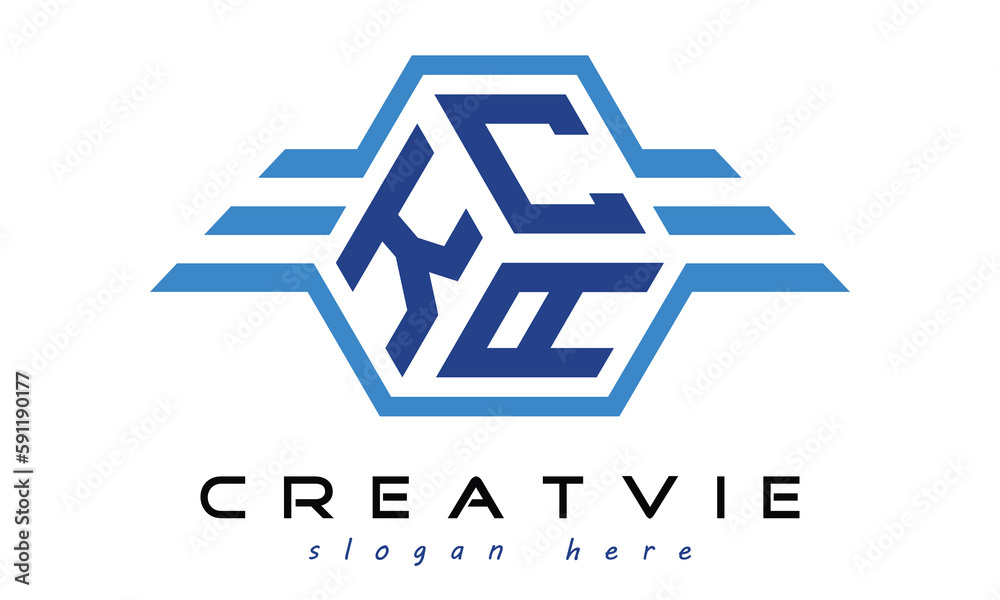 KCA three-letter geometric shape logo design vector template, isolated ...