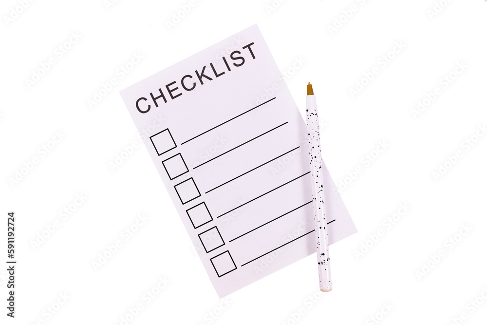 White empty checklist with pencil on transparent background Stock Photo ...