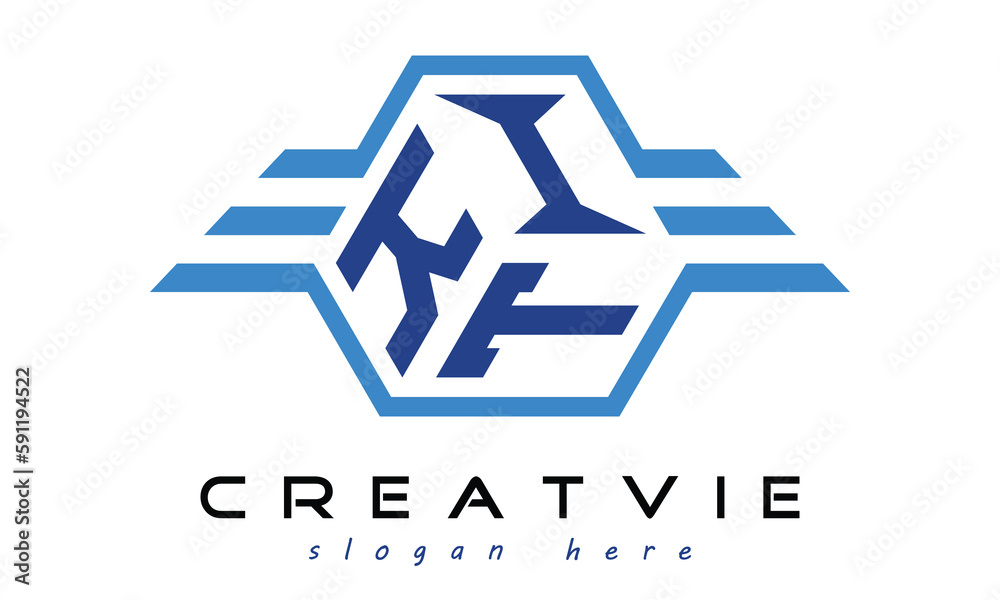 KIT three-letter geometric shape logo design vector template, isolated ...