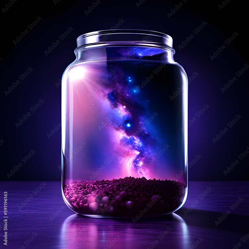 Generative AI image featuring a purple night sky with the milky way ...