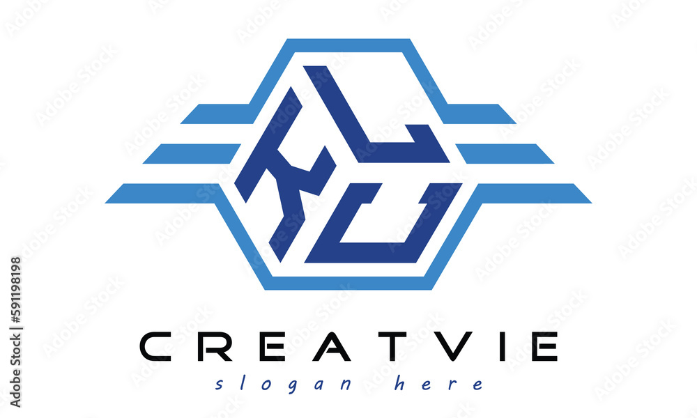 KLC three-letter geometric shape logo design vector template, isolated ...