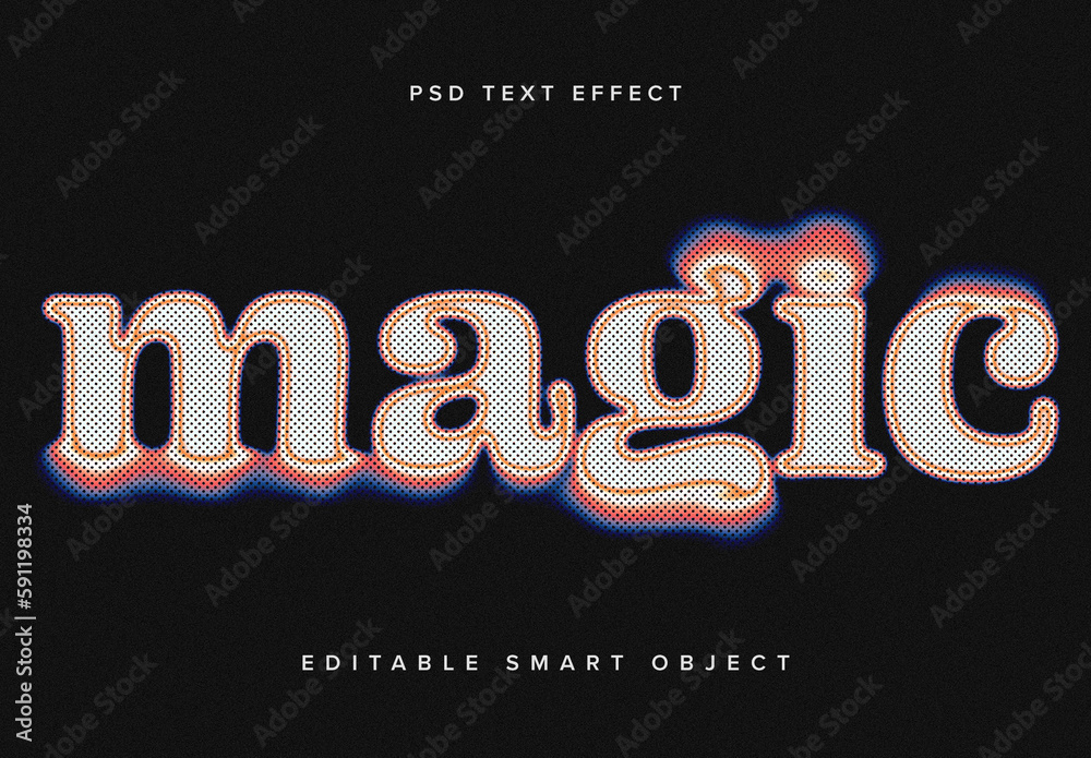 Colourful Halftone Text Effect Mockup Stock Template | Adobe Stock