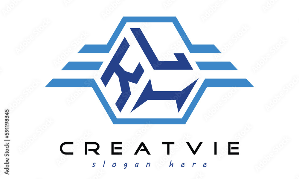 KLI three-letter geometric shape logo design vector template, isolated ...