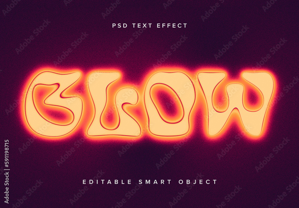 Grunge Glowy Text Effect Mockup Stock Template | Adobe Stock