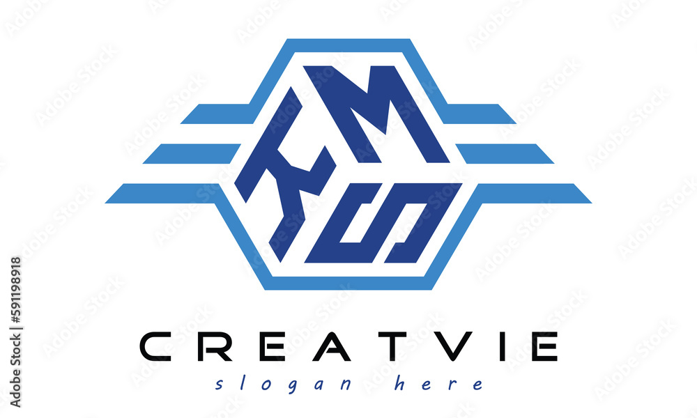 KMS three-letter geometric shape logo design vector template, isolated ...
