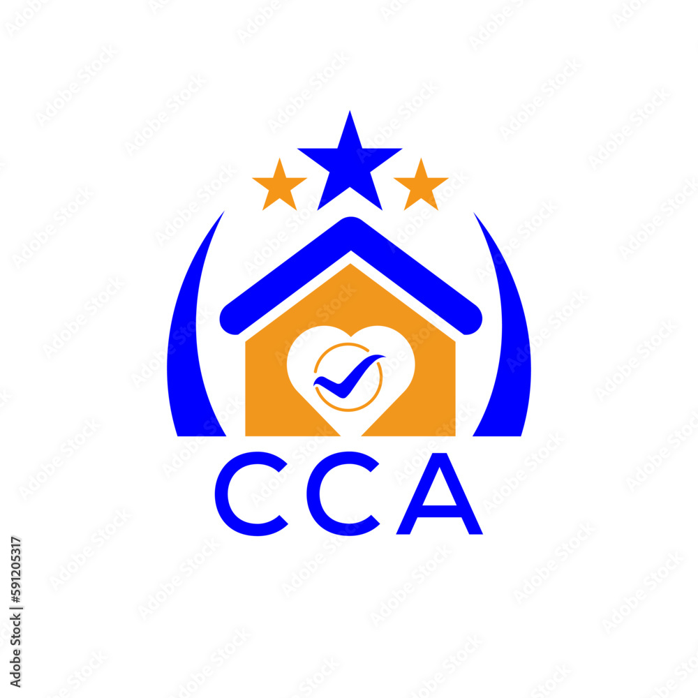 CCA House logo. KJG Letter logo and icon. Blue vector image on white ...