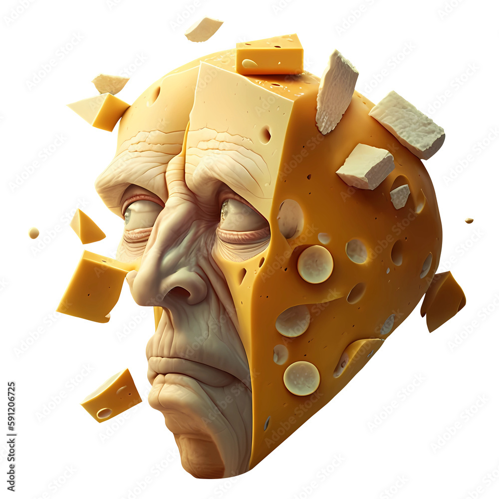 cheese head on a transparent background created with Generative AI ...