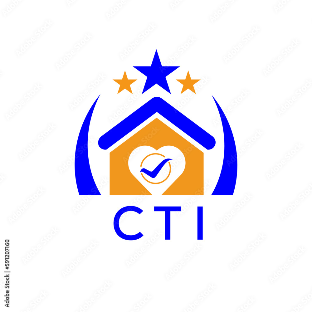 CTI House logo. KJG Letter logo and icon. Blue vector image on white ...