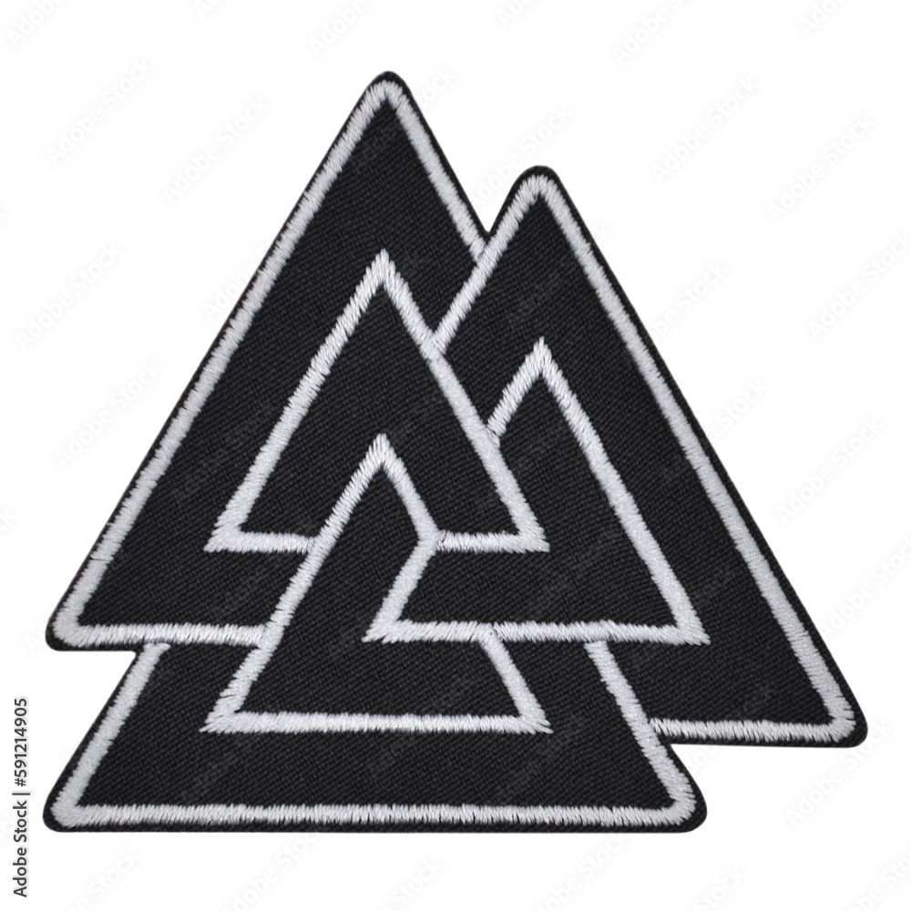 Embroidered patch with valknut. Scandinavian mythology, Vikings, Nordic ...