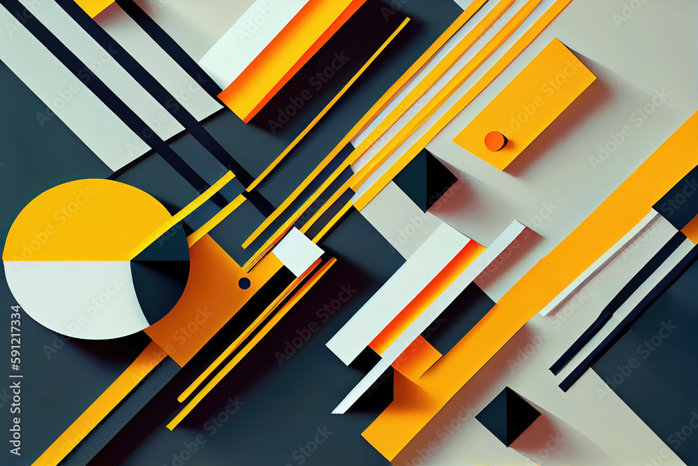 Abstract minimalist Bauhaus style wallpaper background (Generative AI ...