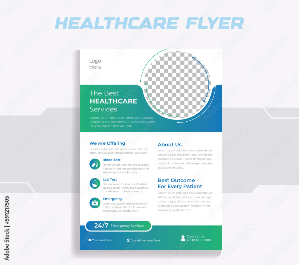 Medical service flyer poster in A4 letter size with wonderful design ...