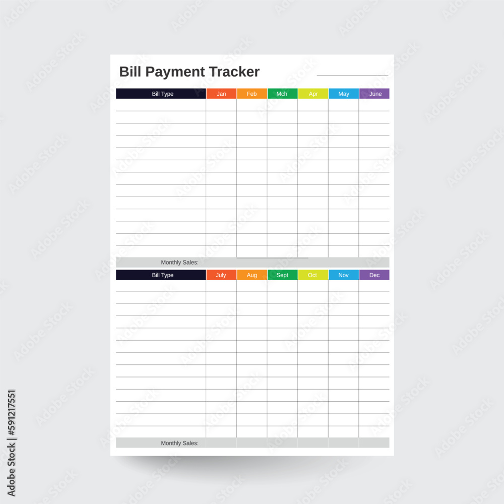 Bill Payment Tracker,Bill Organizer,Bill Tracker,Bill Planner,Monthly ...