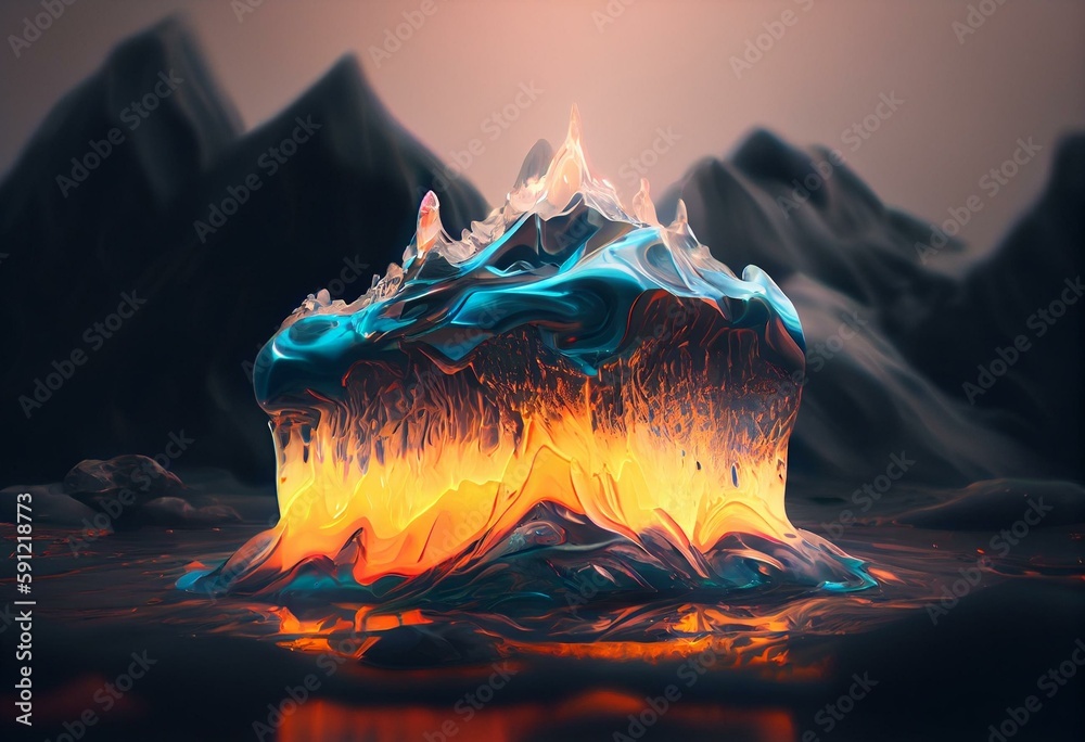 Melting Ice Cap in Hyper-Realistic Image: A Stunning Display of Climate ...