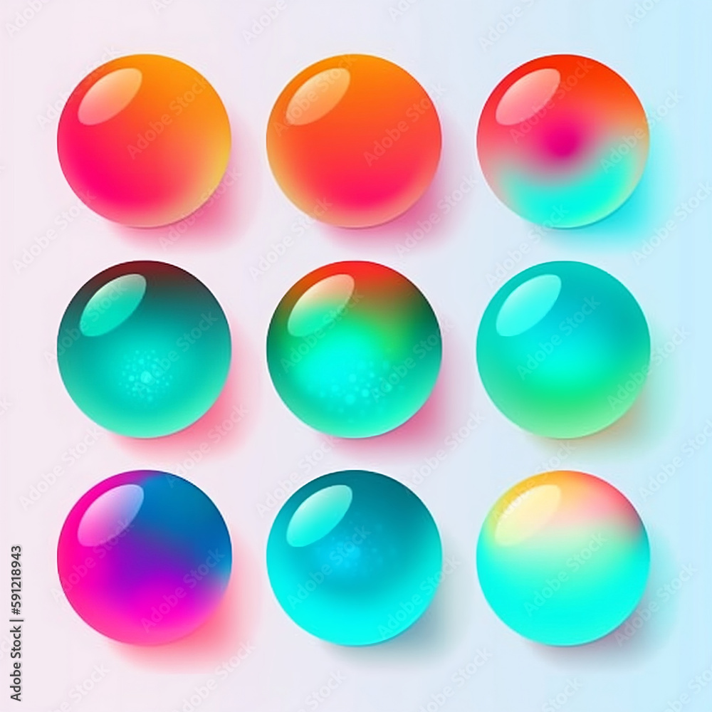 Color gradient circle backgrounds, abstract colors blend mesh with soft ...