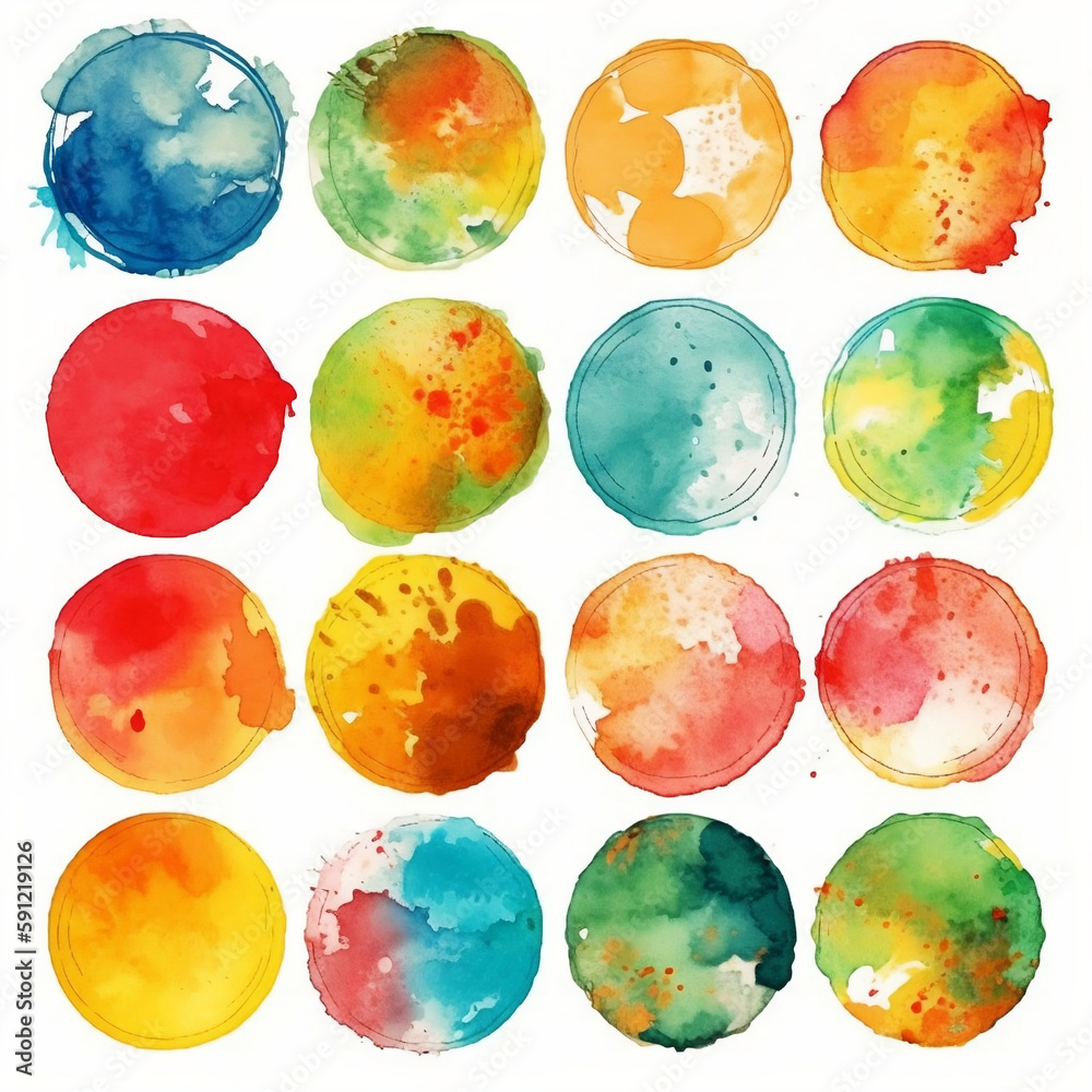 Color gradient circle backgrounds, abstract colors blend mesh with soft ...