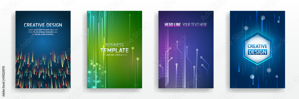 Science cover design for business presentation. Hi-tech brochure flyer ...