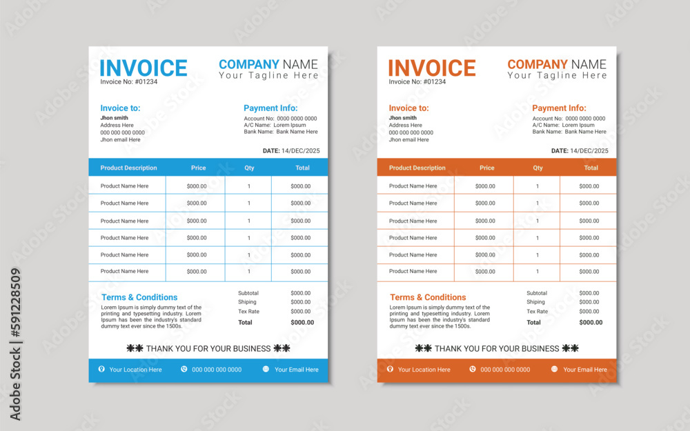 Vector business stationery design payment agreement design.Minimal ...