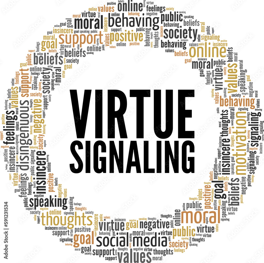 Virtue Signaling word cloud conceptual design isolated on white ...