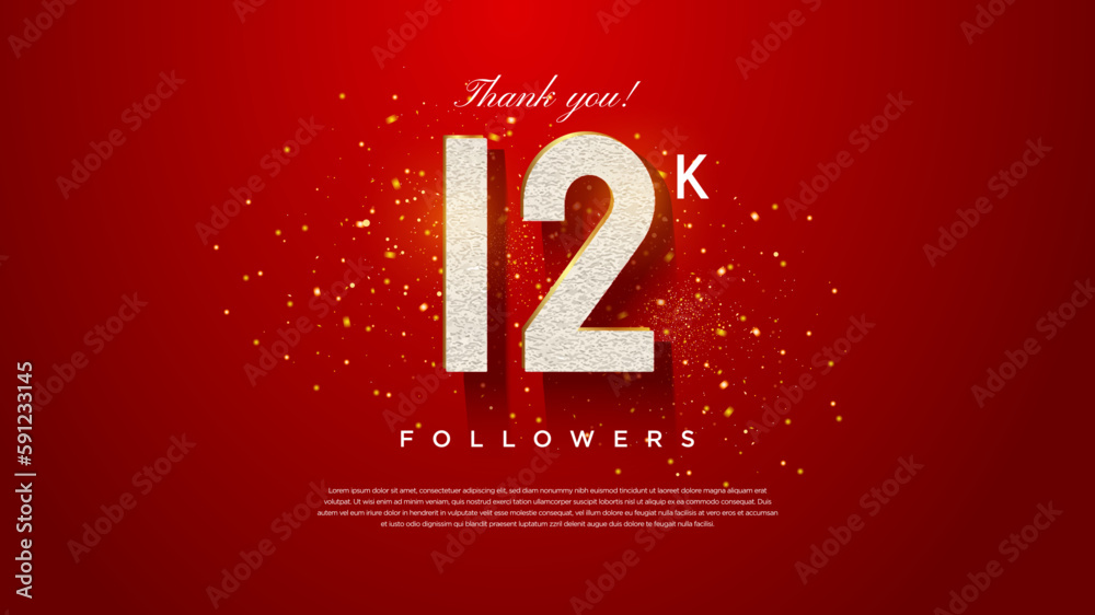 celebration 12k followers vector with floating celebration numbers ...