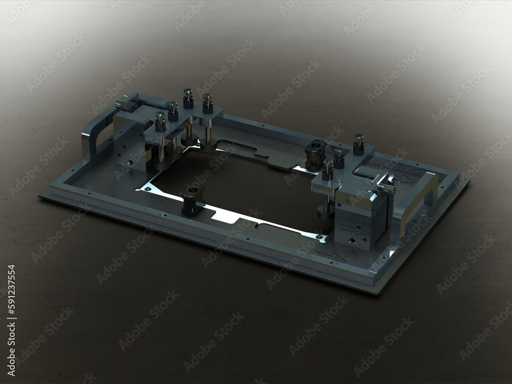 PCB Wave Soldering Pallet MOD5010 3D Rendering Stock Illustration ...