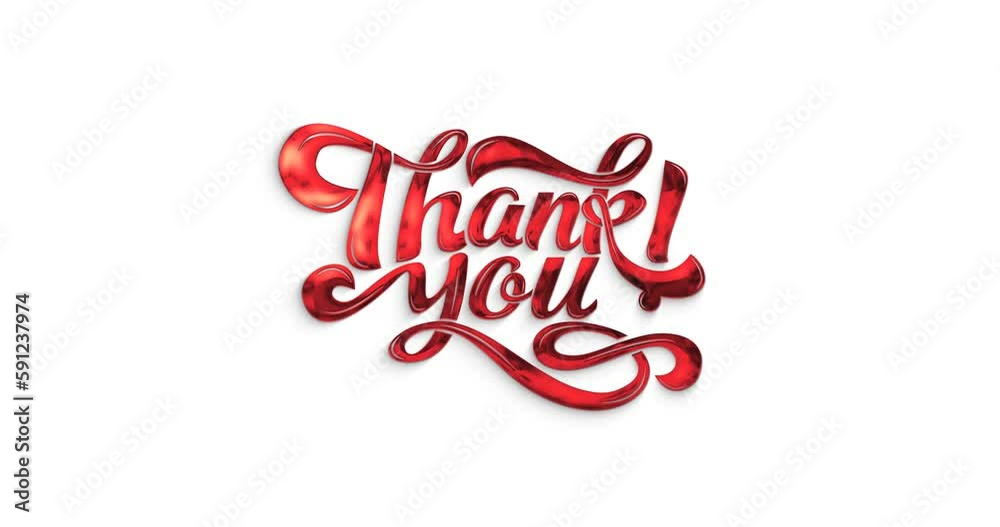 Thank You Animation text with ink splash. Handwritten text modern ...