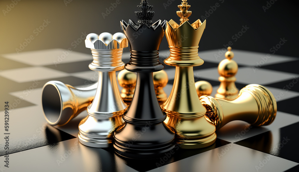 chess battle, victory, success, team leader, teamwork, business ...