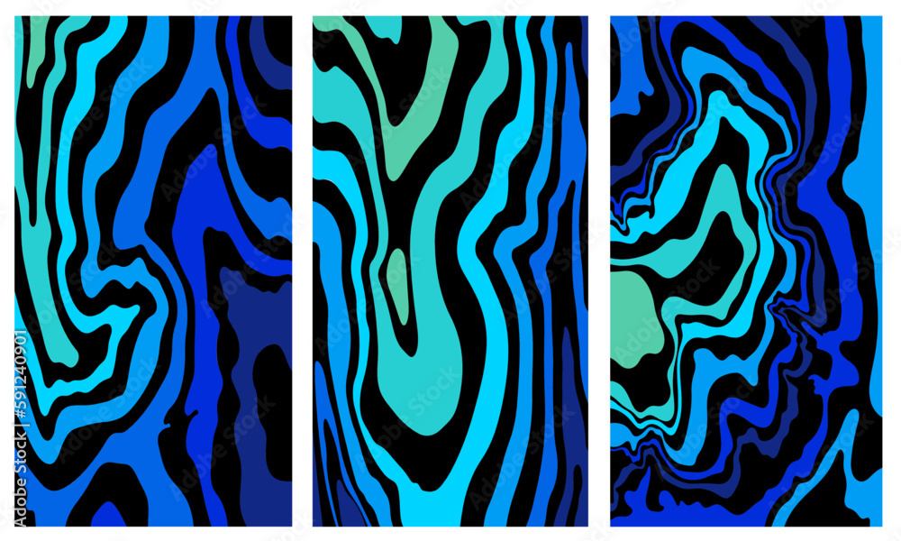 Illusion of deception with 3D effect. A set of patterns from multi ...