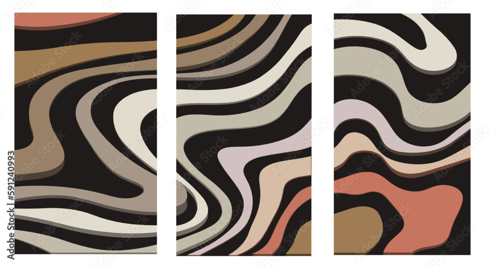 Illusion of deception with 3D effect. A set of patterns from multi ...