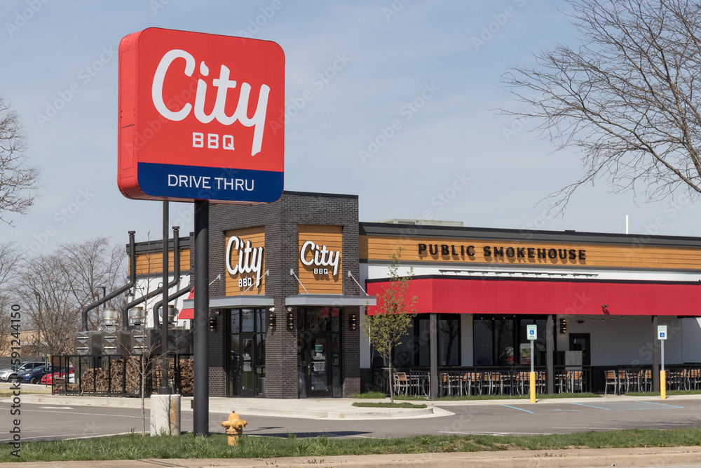 City Barbeque BBQ restaurant. City Barbeque serves meat that is ...