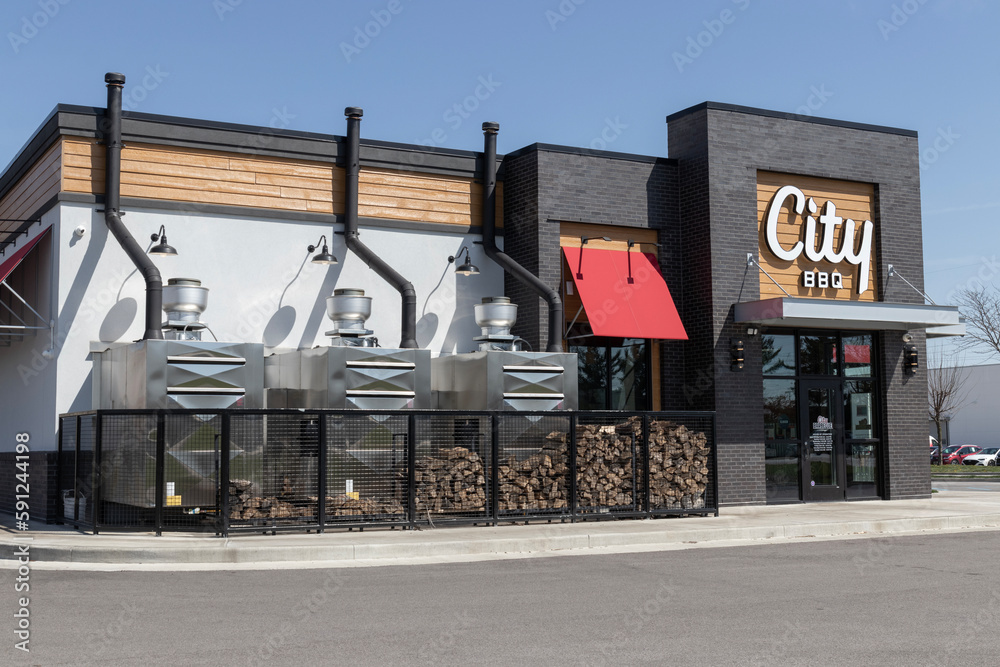 City Barbeque BBQ restaurant. City Barbeque serves meat that is ...