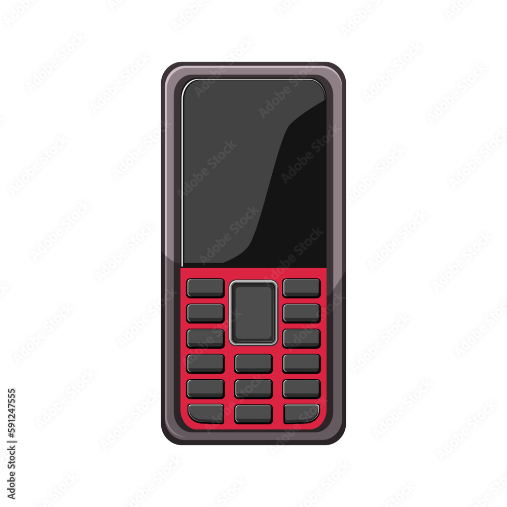 symbol button phone cartoon vector illustration Stock Vector | Adobe Stock