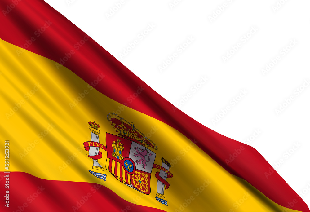 Realistic flag of Spain isolated on a transparent background. Design ...
