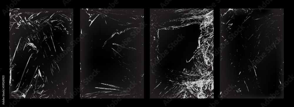 Set of polyethylene texture. Torn effect. Transparent stretched cling ...
