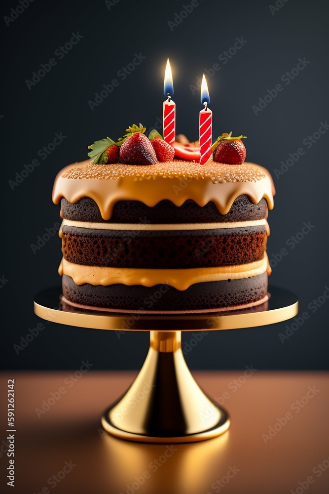 Realistic detailed birthday cake::2 food photography, photorealistic ...