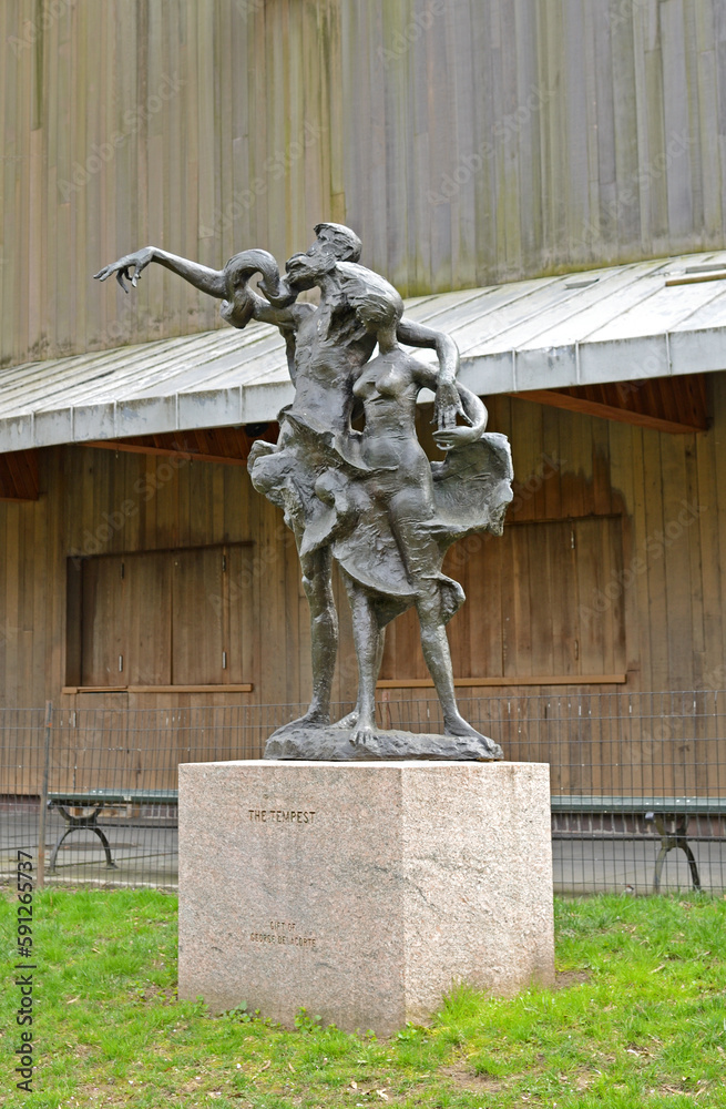 Tempest (Prospero and Miranda), outdoor bronze sculpture from William ...