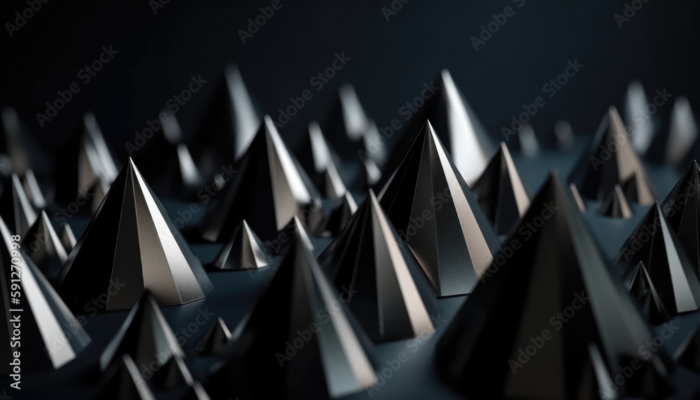 triangular pyramid, dark background, wallpaper, Generative Ai Stock ...