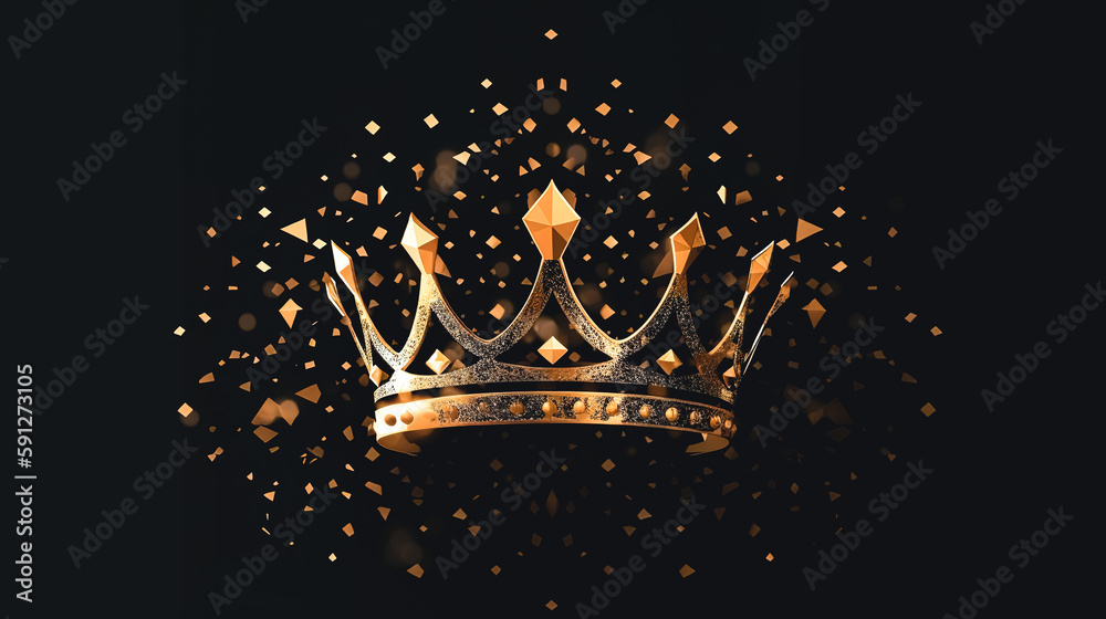 Creative illustration with crown, modern design, generative AI. Stock ...