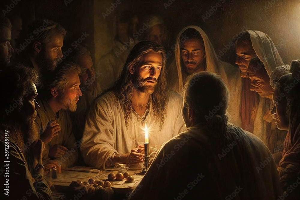 The Last Supper. The religious concept of the assembly of Jesus Christ ...