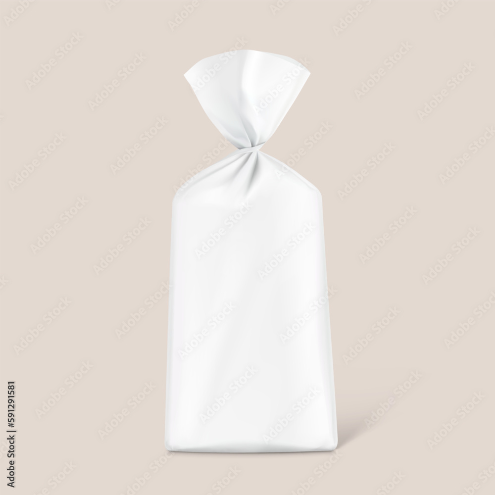 Mockup of blank bag isolated on colourful background. Vector ...