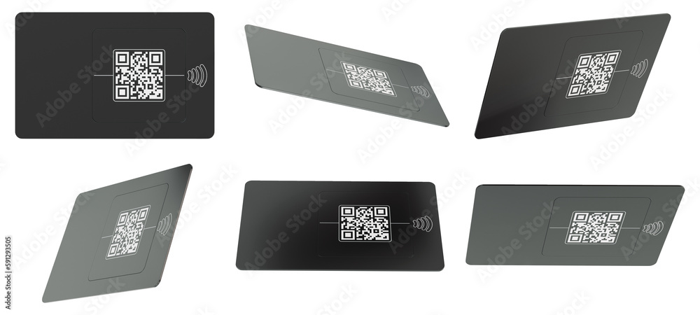 Digital business card with nfc chip and qr template transparent ...