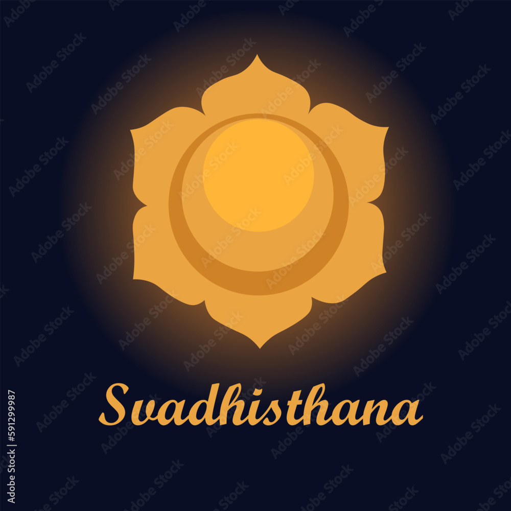 Symbol of Svadhisthana (sacral chakra) on black background Stock Vector ...