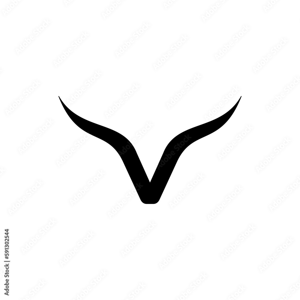 simple horn with letter v vector logo premium sign Stock Vector | Adobe ...